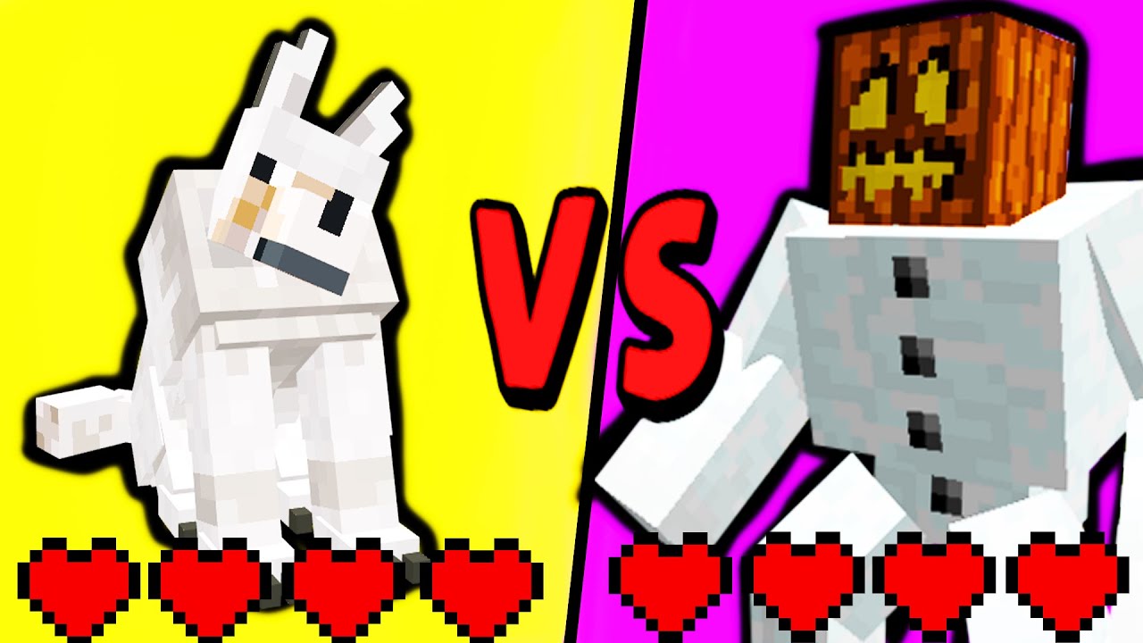 Mutant Wolf VS Mutant Snow Golem battle in minecraft - YouTube