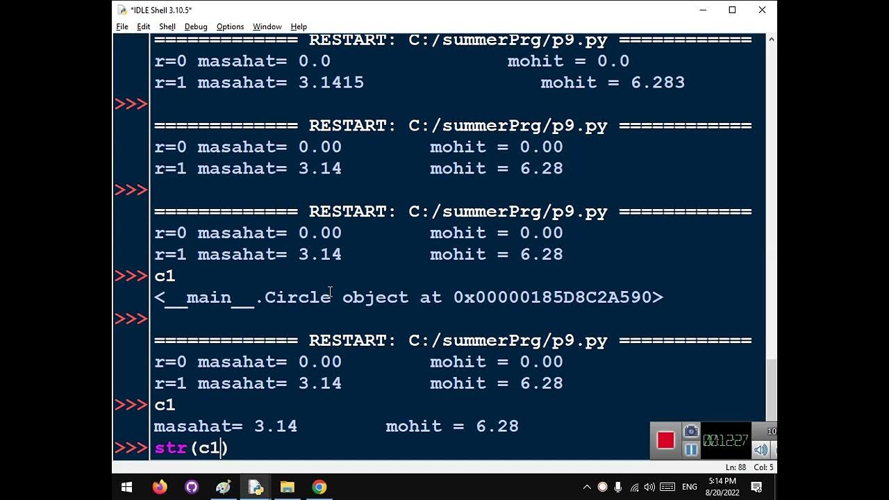 j9 python q3 class Circle - YouTube