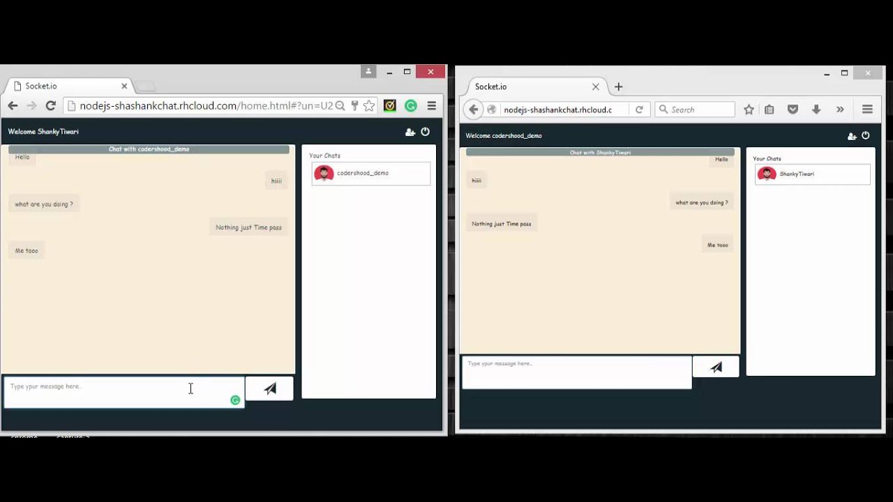 Real time private chatting application - YouTube