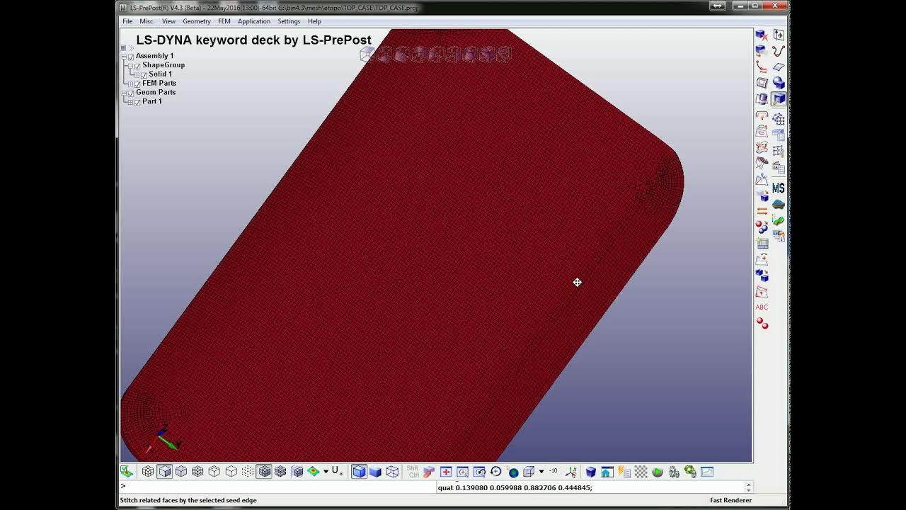 LS-PrePost Drawbead Surface Mesh using Mesh Across Suppressed Edges option - YouTube