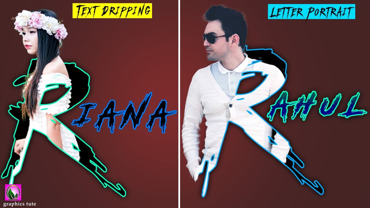 R Letter Portrait Photoshop - Dripping R Text Photoshop - 3D Text ...