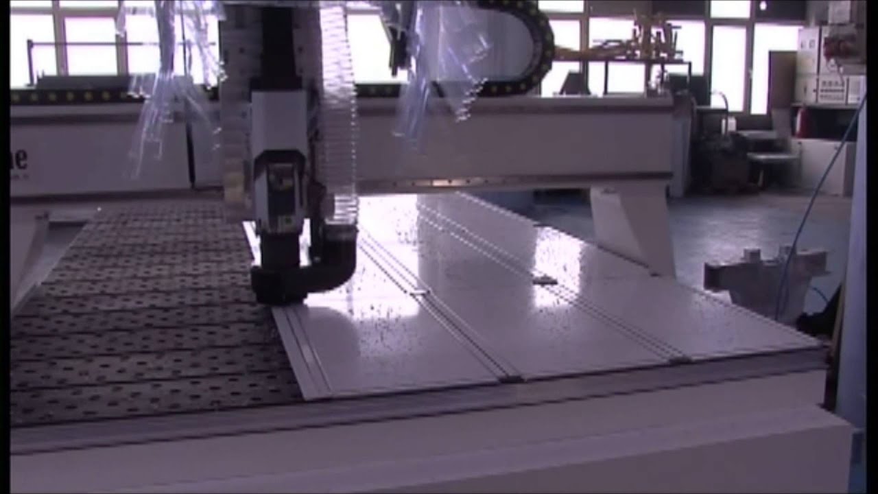 nata machine cnc router& acp corner curling - YouTube