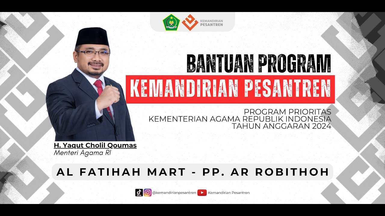 BANTUAN INKUBASI BISNIS PESANTREN TAHUN 2024 - PP AR ROBITHOH - AL ...