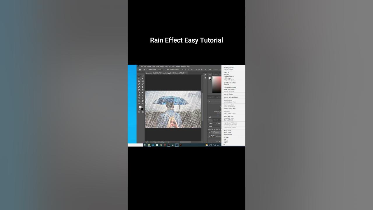 Rain effect in adobe photoshop easy tutorial - YouTube