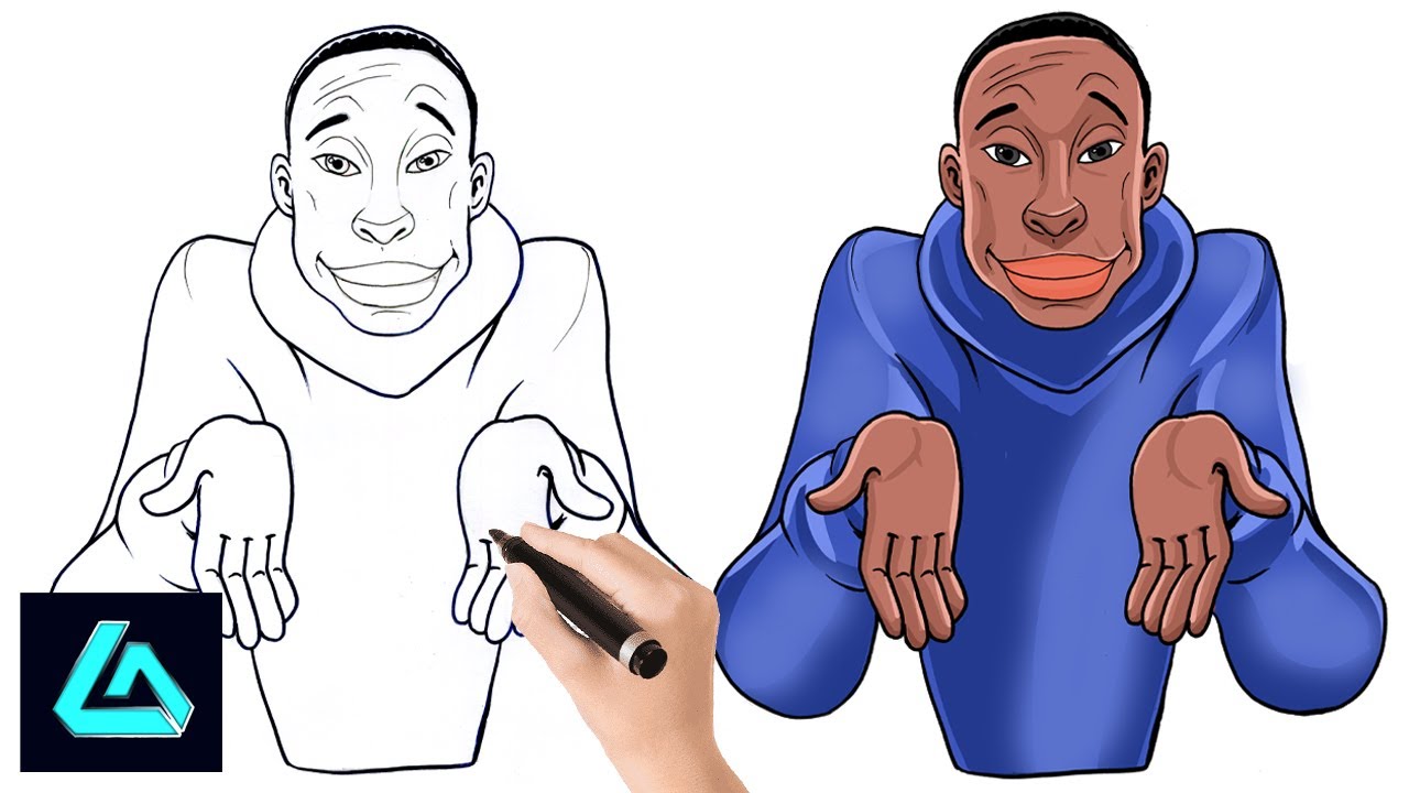 How to Draw Khaby Lame - Step by step | Line Arts - YouTube