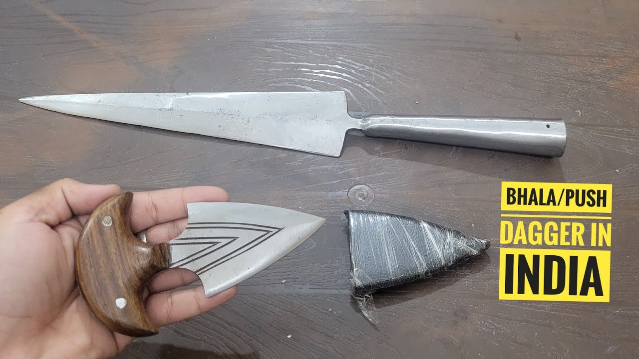 high carbon steel bhala and push daggers in India. - YouTube