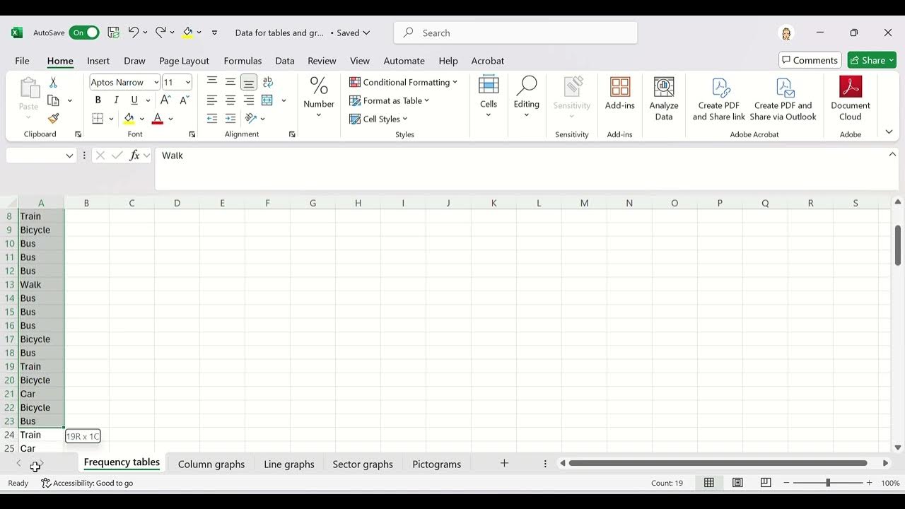 How to create frequency tables in excel - YouTube