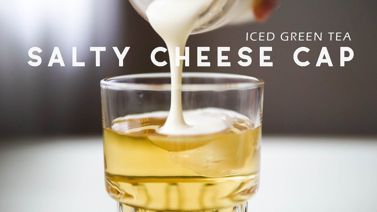 Drinking cream cheese = cheesy milk cap with ICED green tea recipe ...