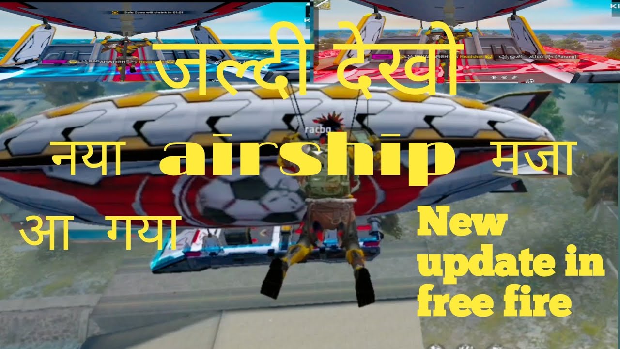 New update in free fire 🔥 airship pe jaooo sabka maroge cross bullet ...