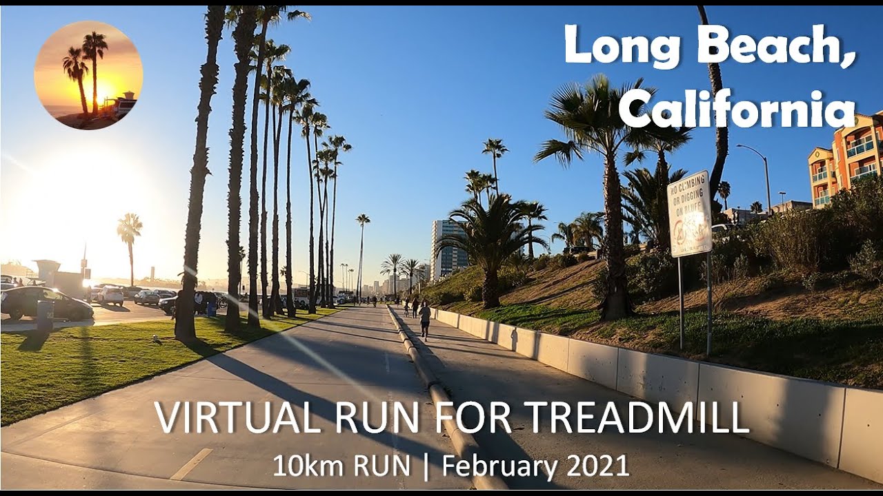 Virtual Run | Long Beach, California | Sunset, February 2021 - YouTube