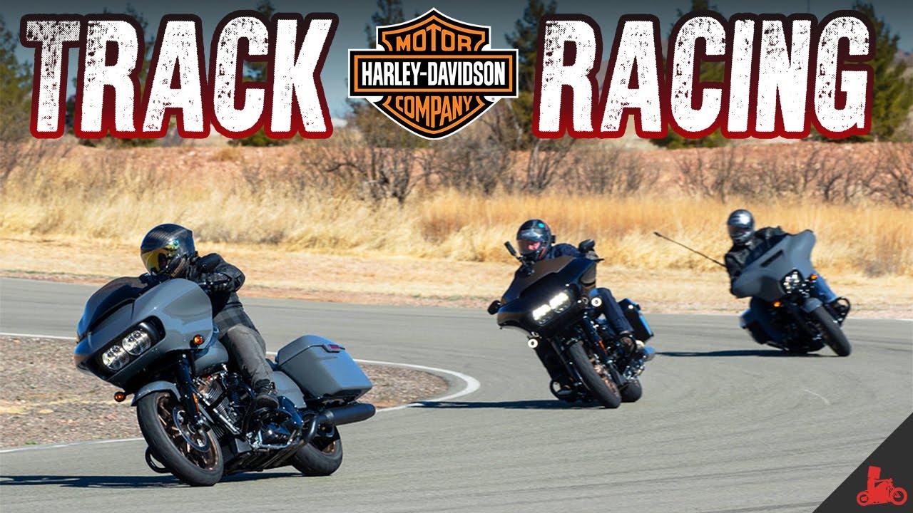 Racing Harley-Davidson Baggers on a RACE TRACK! - YouTube