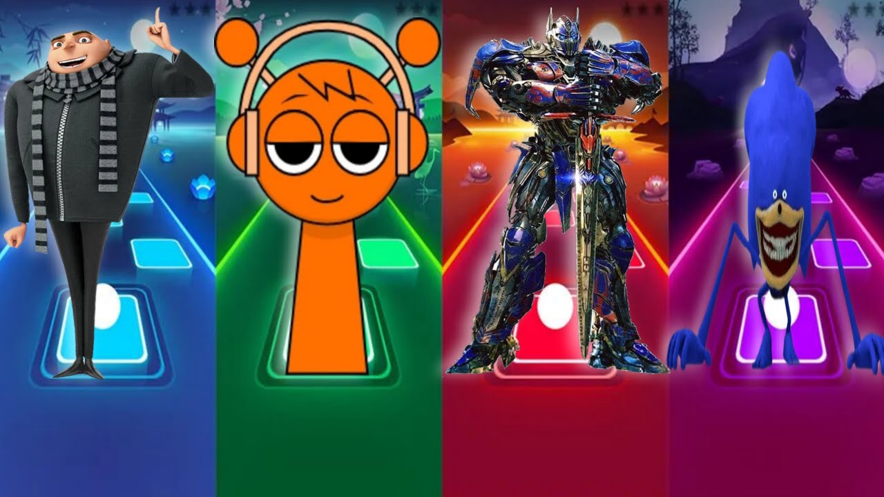 Despicable me 4🆚Sprunki 🆚Transformer🆚Shin Sonic tapes🆚🎶Tiles Hop EDM ...