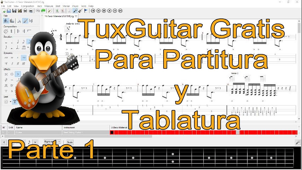 TuxGuitar Gratis Para Escribir Partitura y Tablatura Parte 1 - YouTube