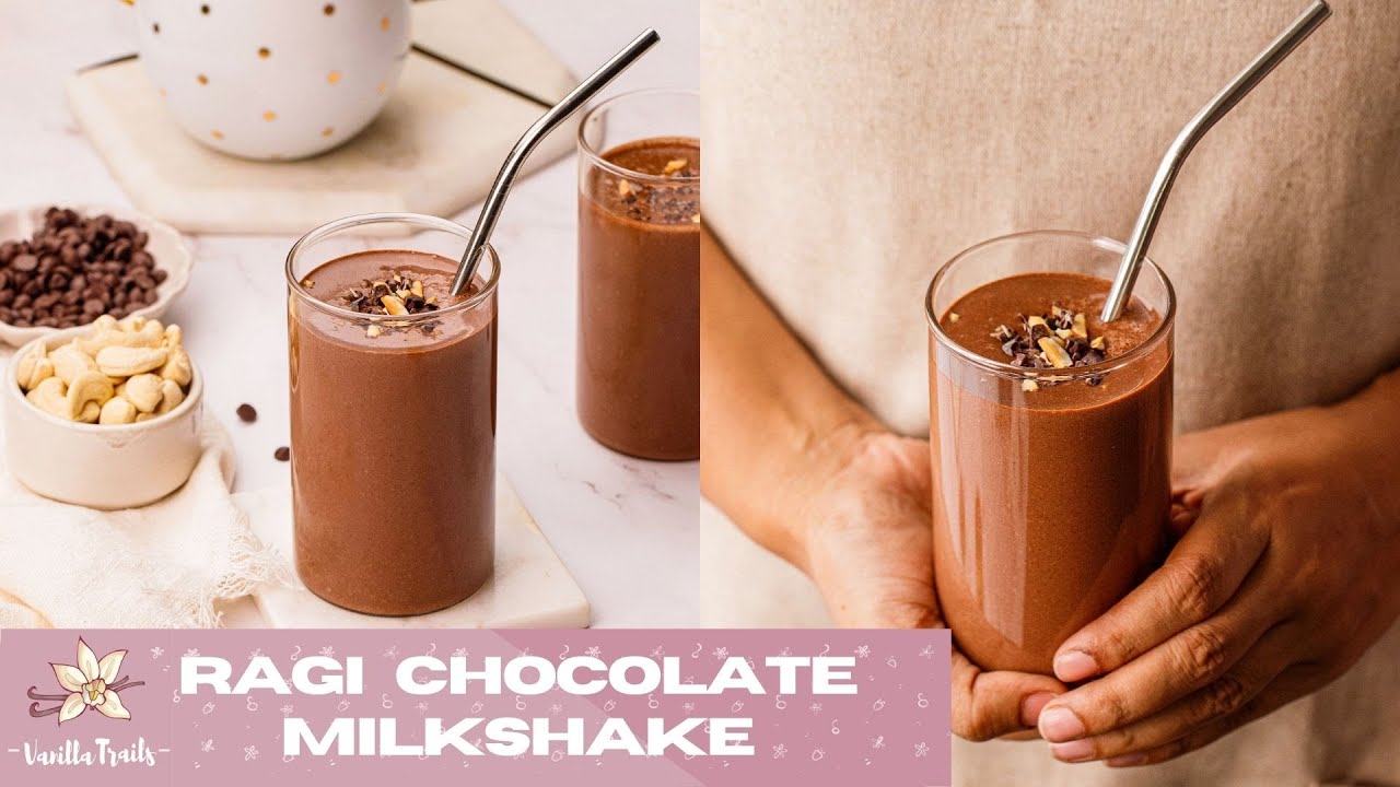 Nutritious & Easy Ragi Chocolate Milkshake! No refined sugar, naturally ...