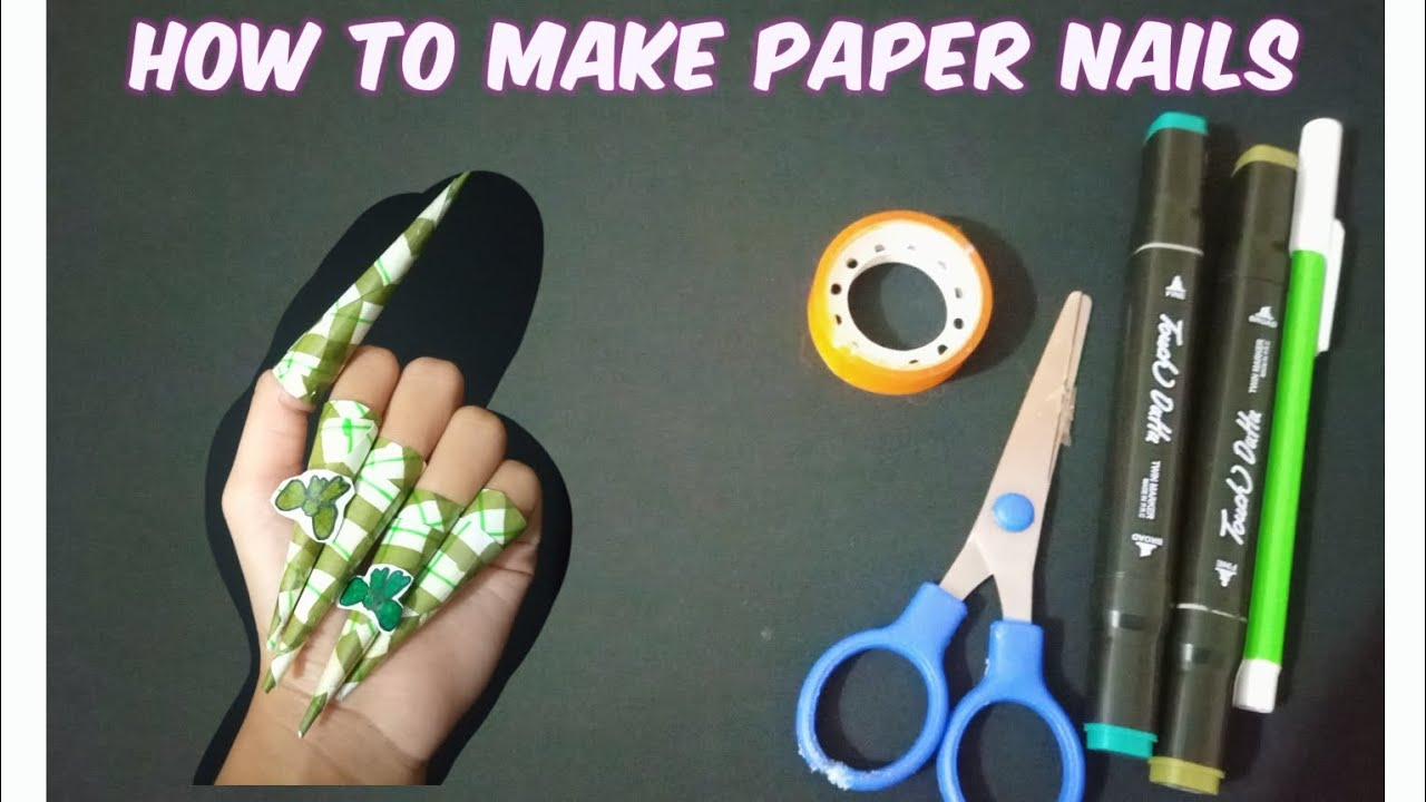 [🍑paper diy🍑] How To Make Paper Nails | paper nails | tutorial | blind ...