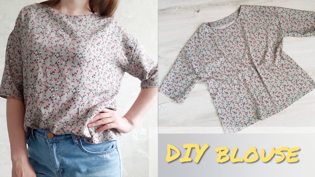 DIY blouse tutorial with easy pattern / Как сшить блузу за пол часа ...