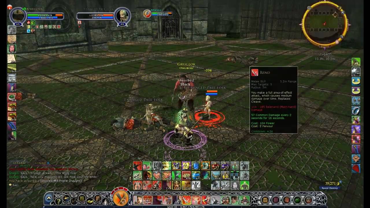 Lv 65 Champion Defeating Gruglok Urugarth Solo - Athelious - YouTube