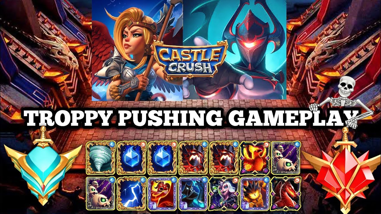 TROPPY PUSHING GAMEPLAY 🏆😍 Castle Crush ⚔️🔥 - YouTube