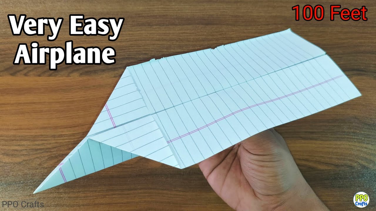 How To Make a Easy Paper Airplane in 60 Second - Over 100 Feet | DIY ...