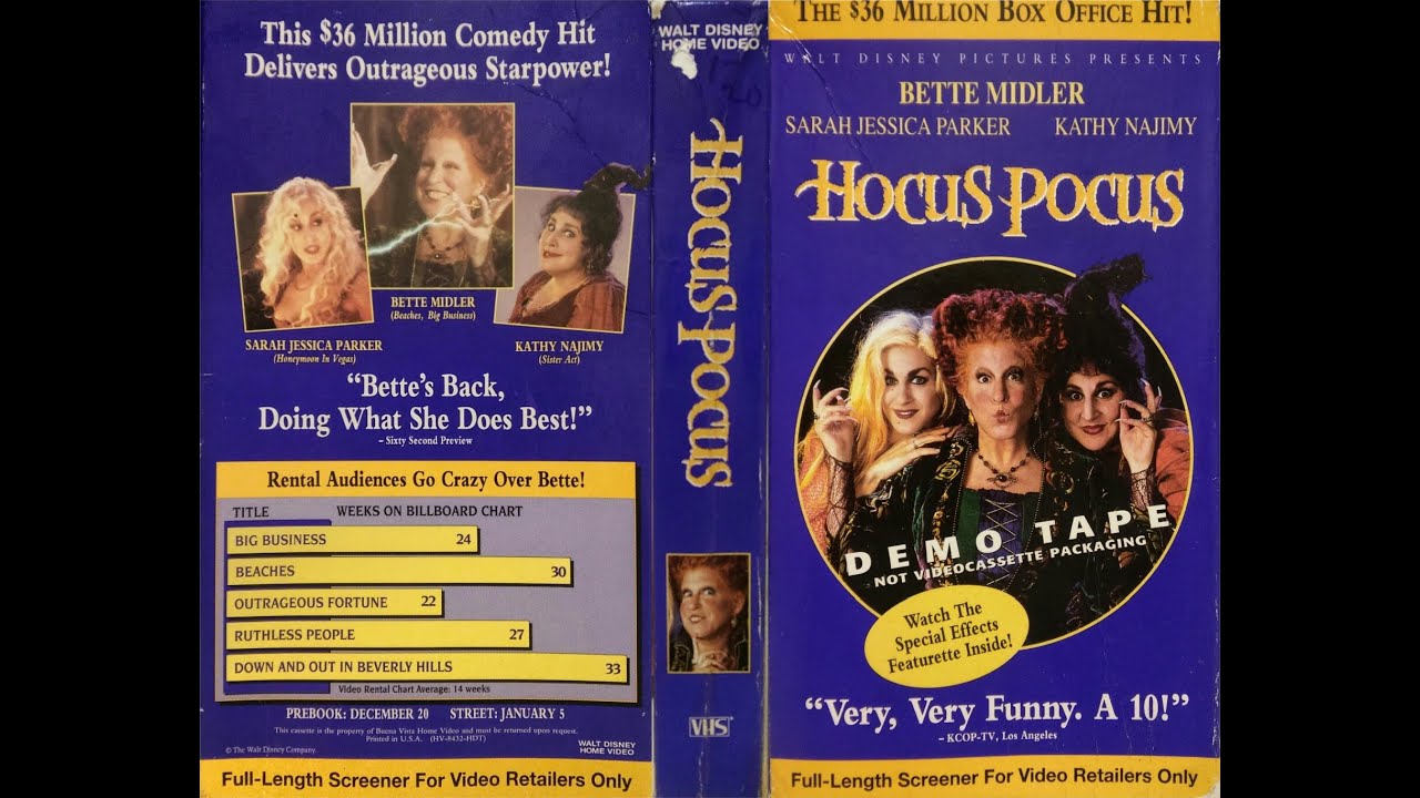 Opening to Hocus Pocus 1993 VHS (Demo Tape) - YouTube