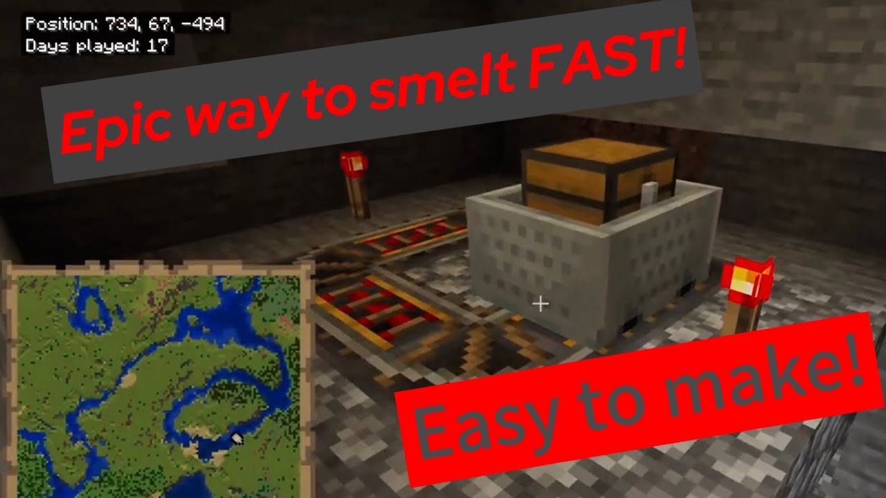 How to make a Minecraft SUPER Smelter - MASSIVE Smelting System! - YouTube