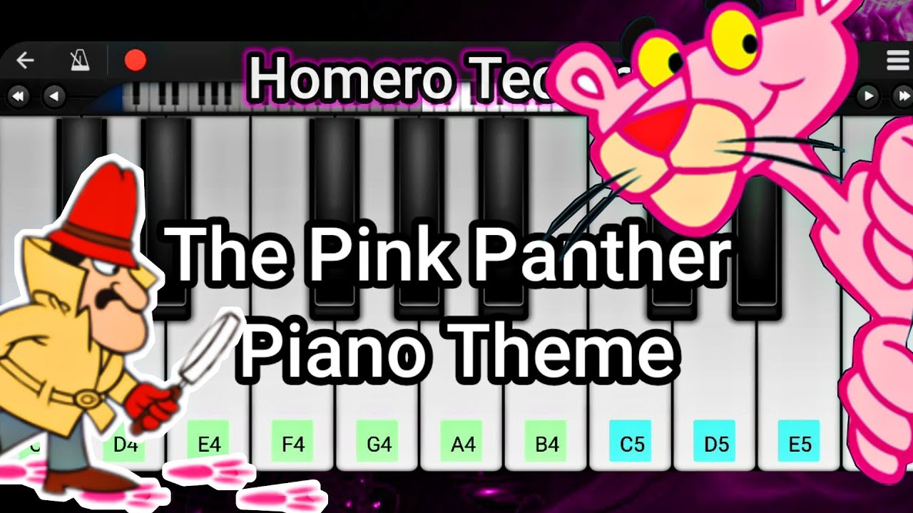 The Pink Panther Theme Piano (Piano Tutorial) La Pantera Rosa Piano ...