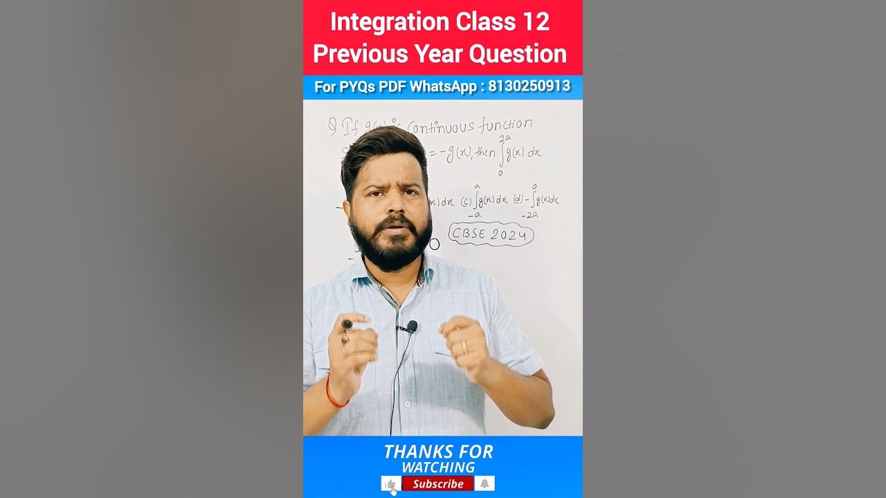 Definite Integration Class 12 Previous year Question | integration Class 12 PYQ | #shorts #maths ...