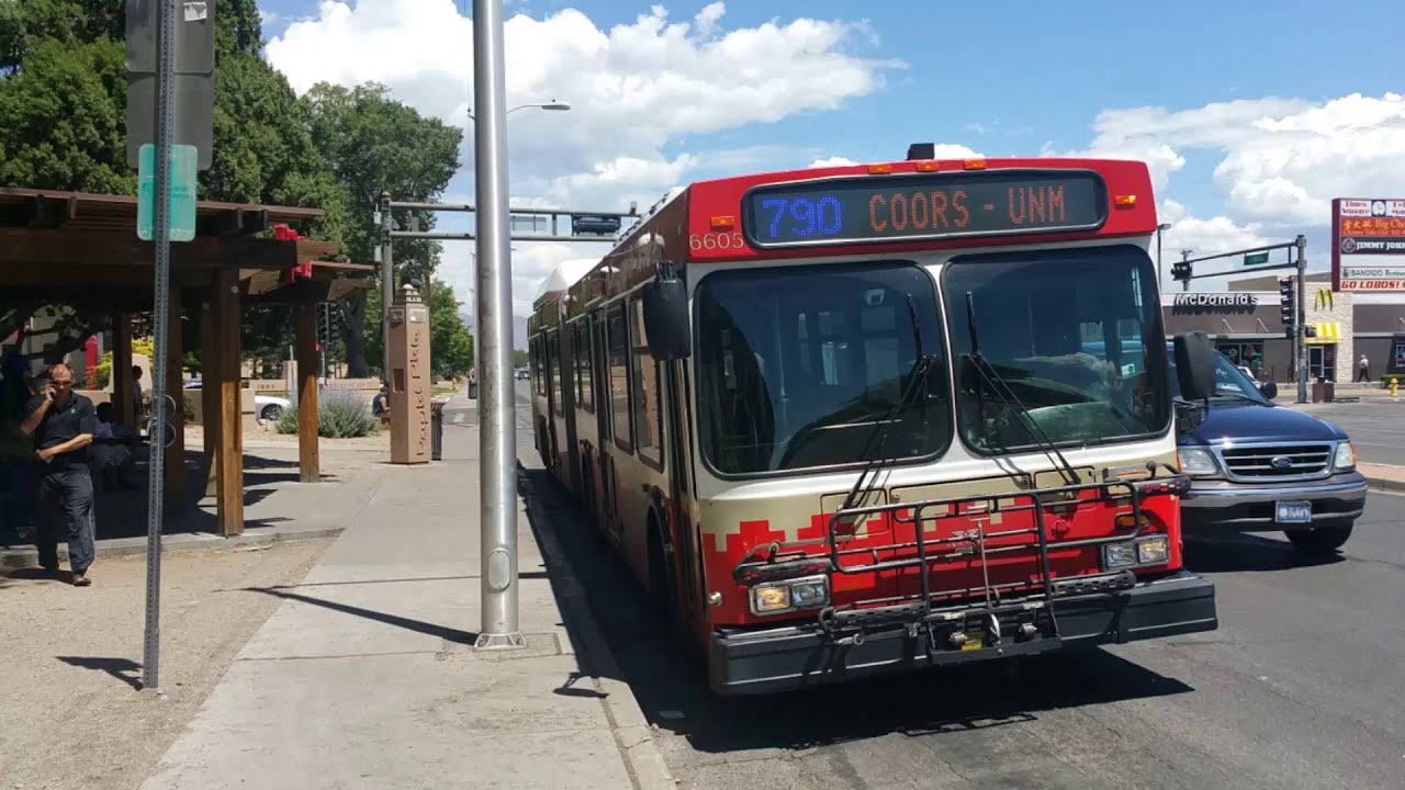 ON BOARD ABQ RIDE BUS 6605 NEW FLYER DE60LF ON THE 790 BLUE LINE COORS ...