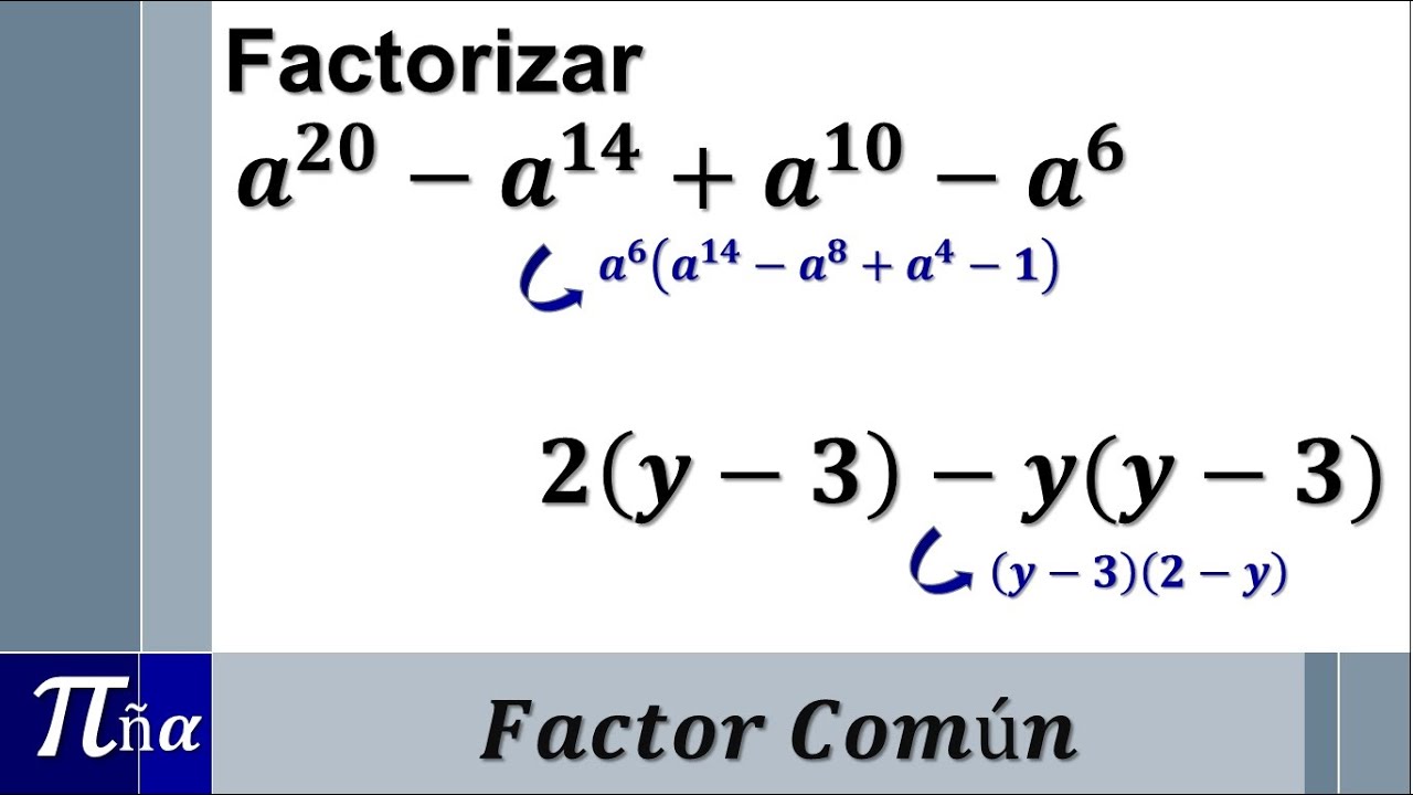Caso 1: Factorizacion por Factor Común (ejemplo 5 y 6) - YouTube