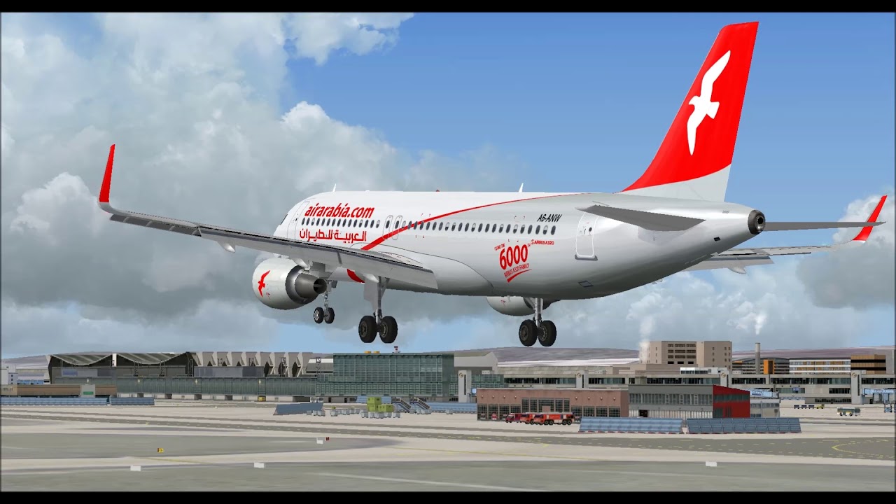 AIRBUS A320 214 SHARKLETS airarabia,com LANDING AT FRANKFURT INTL ...