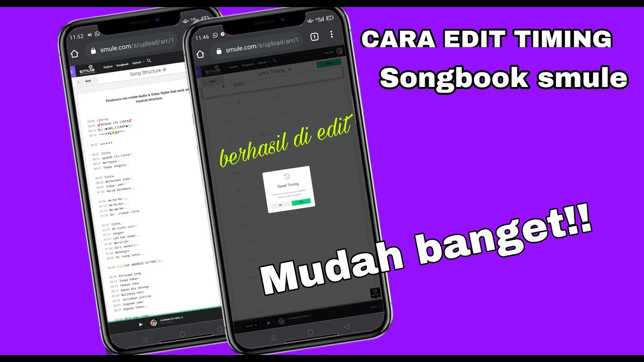 Cara edit songbook smule terbaru || tutorial smule - edit timing - YouTube