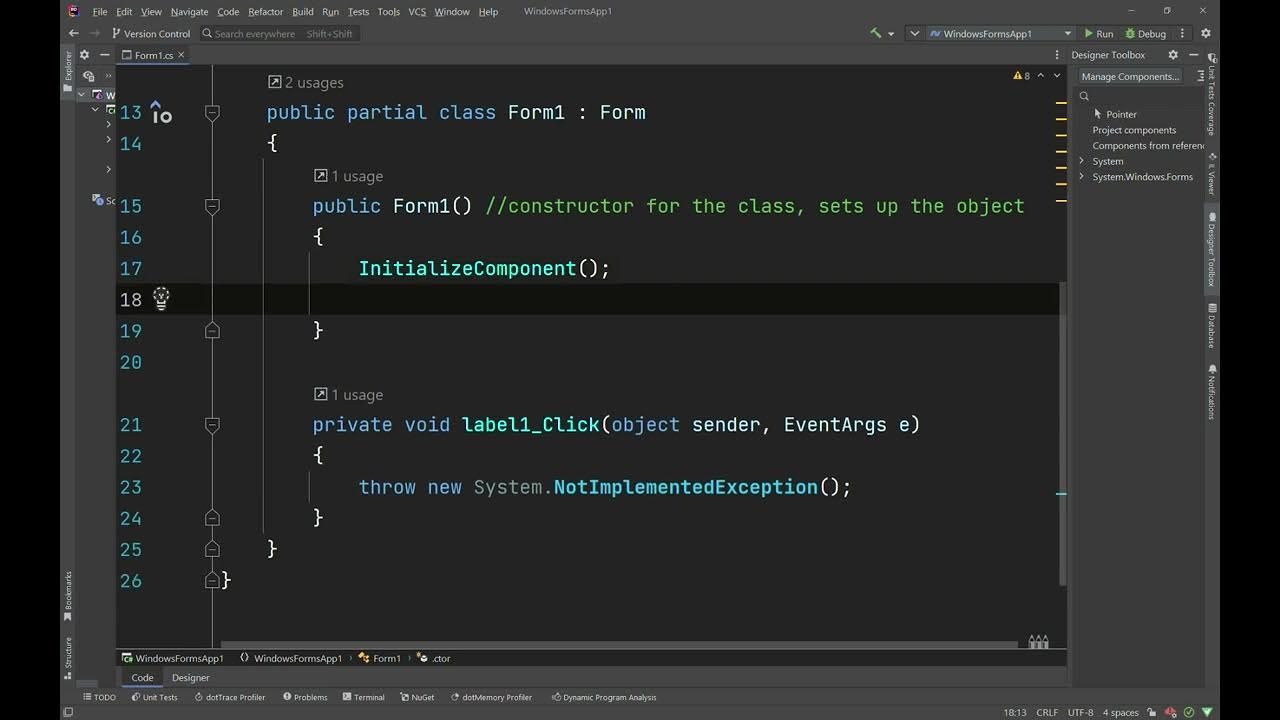 C# - Label Button Event Handlers - Windows Forms App - Jetbrains Rider - YouTube