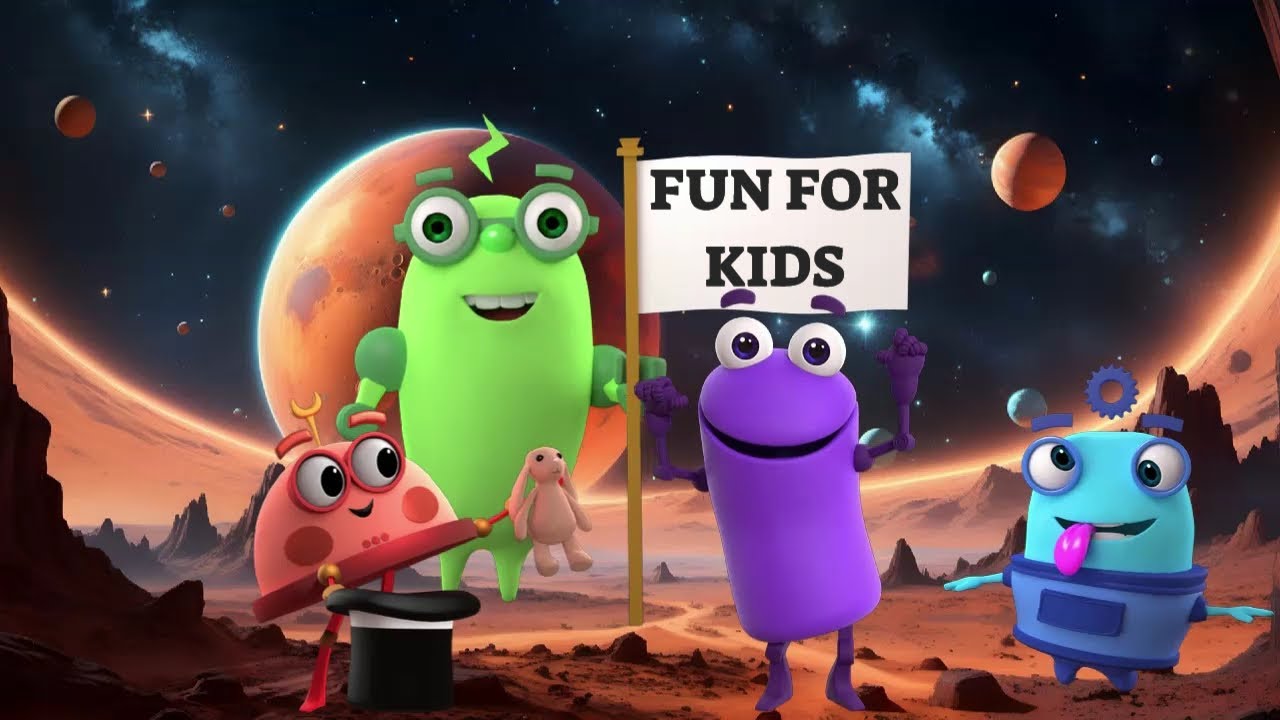 Cartoon Robot Visits Friends In Space Fun For Kids Video - YouTube