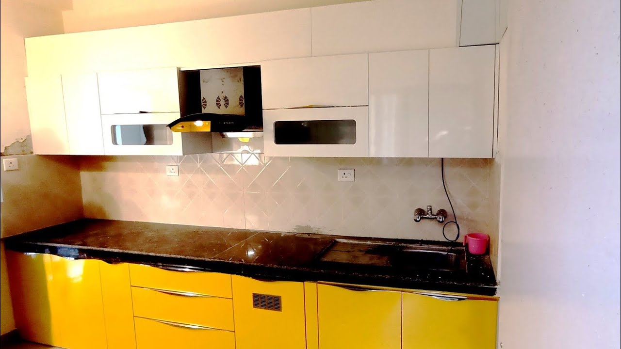 Modular Kitchen, High Gloss Laminate Finish - YouTube