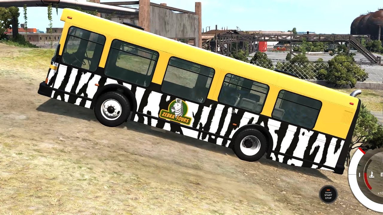 BeamNG Drive - Short Bus on the Industrial Site Map - YouTube