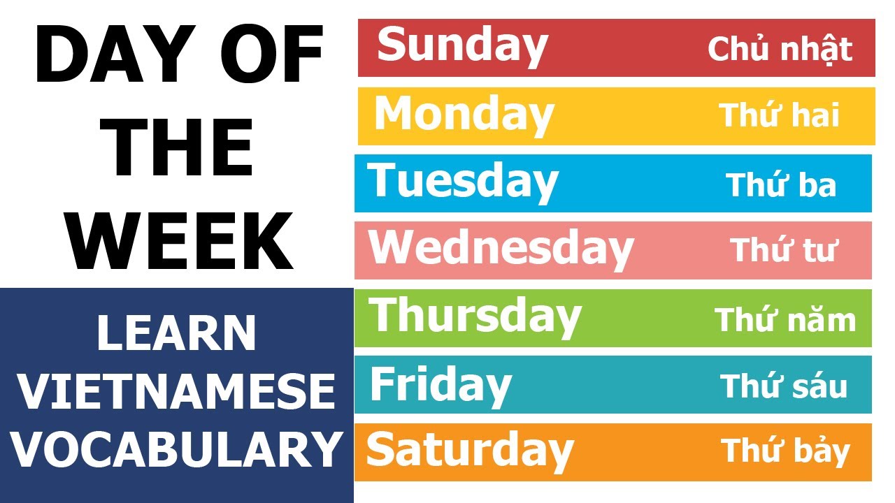 Discovering Days of the Week in Vietnamese - Learn Vietnamese for ...