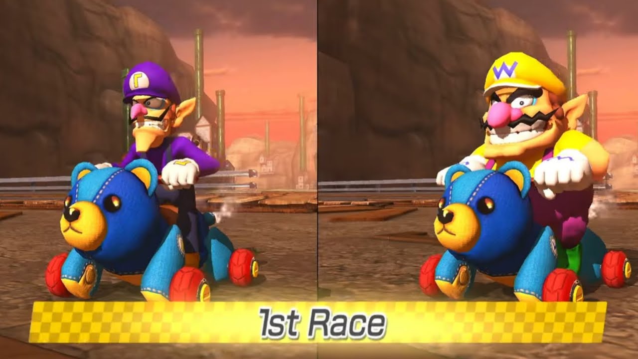 Mario Kart 8 Deluxe | Waluigi vs Wario | Epic 2 Player Battle | 4K ...