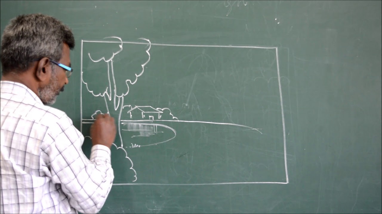 NATURAL SCENE/Drawing Class /Shapes and its ueses - YouTube