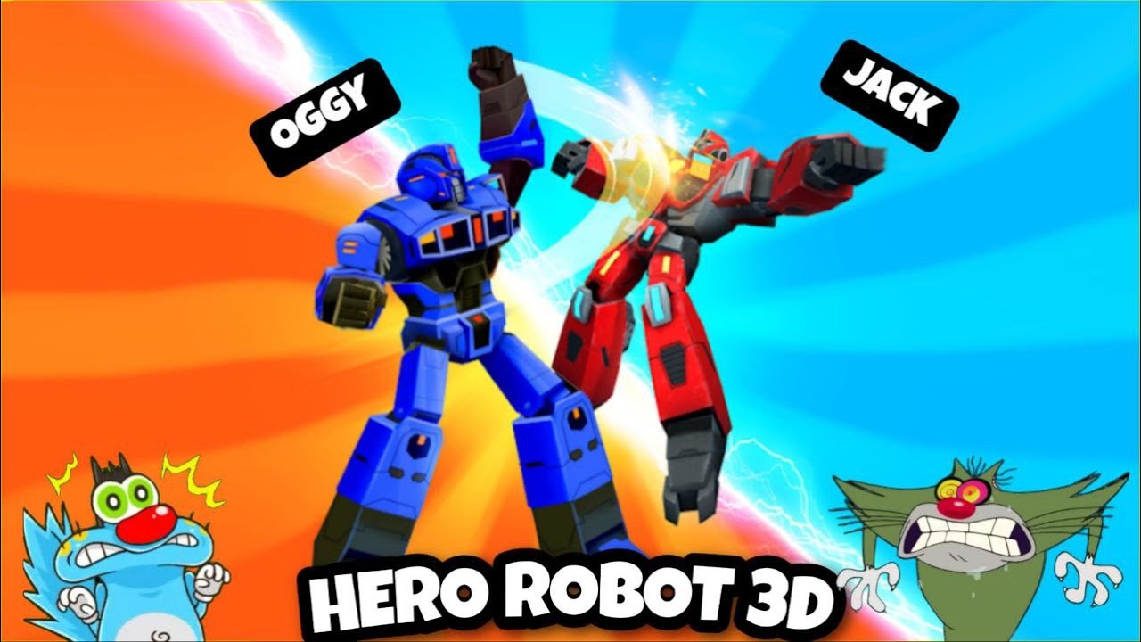 OGGY BECOMES TRANSFOMER PRIME IN HERO ROBOT 3D GAME | WITH JACK | OGGY ...