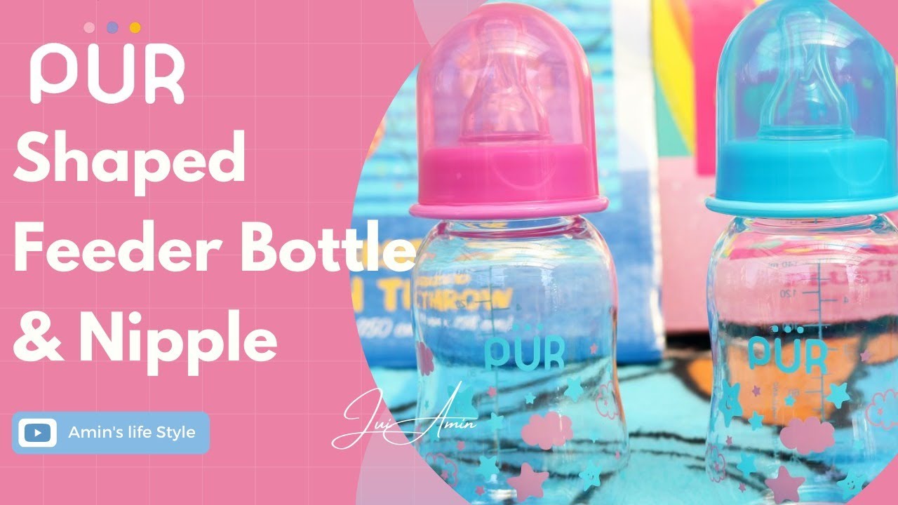 PUR Shaped Feeding Bottle & Nipple. - YouTube