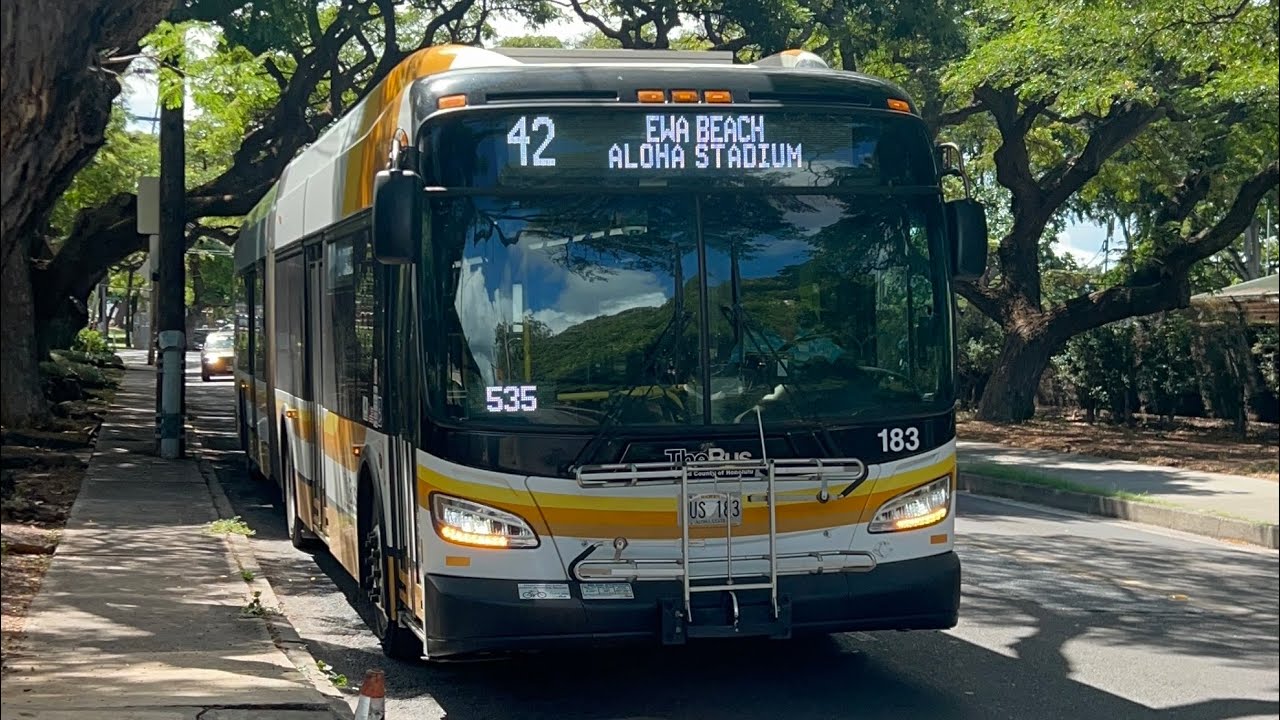 Thebus Honolulu Bus' 183 New Flyer XDE60 Route 42 Ewa Beach, AZ ...