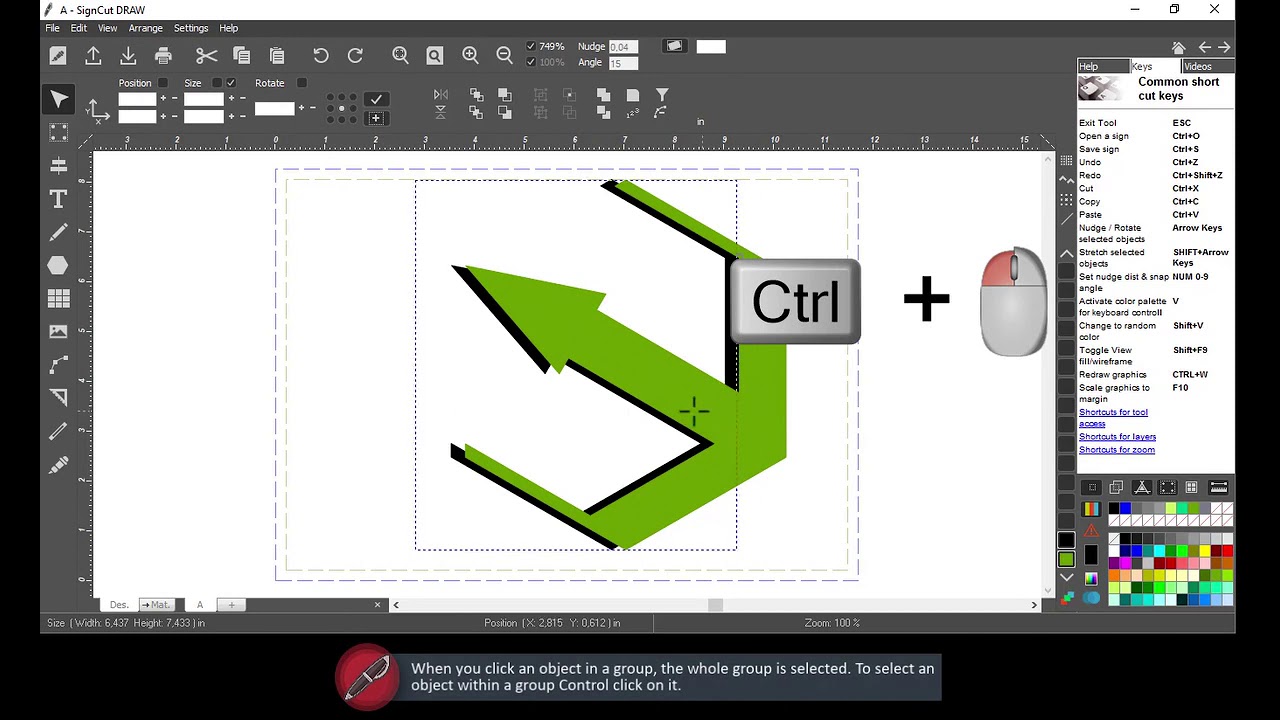 Group and ungroup - SignCut Draw - YouTube