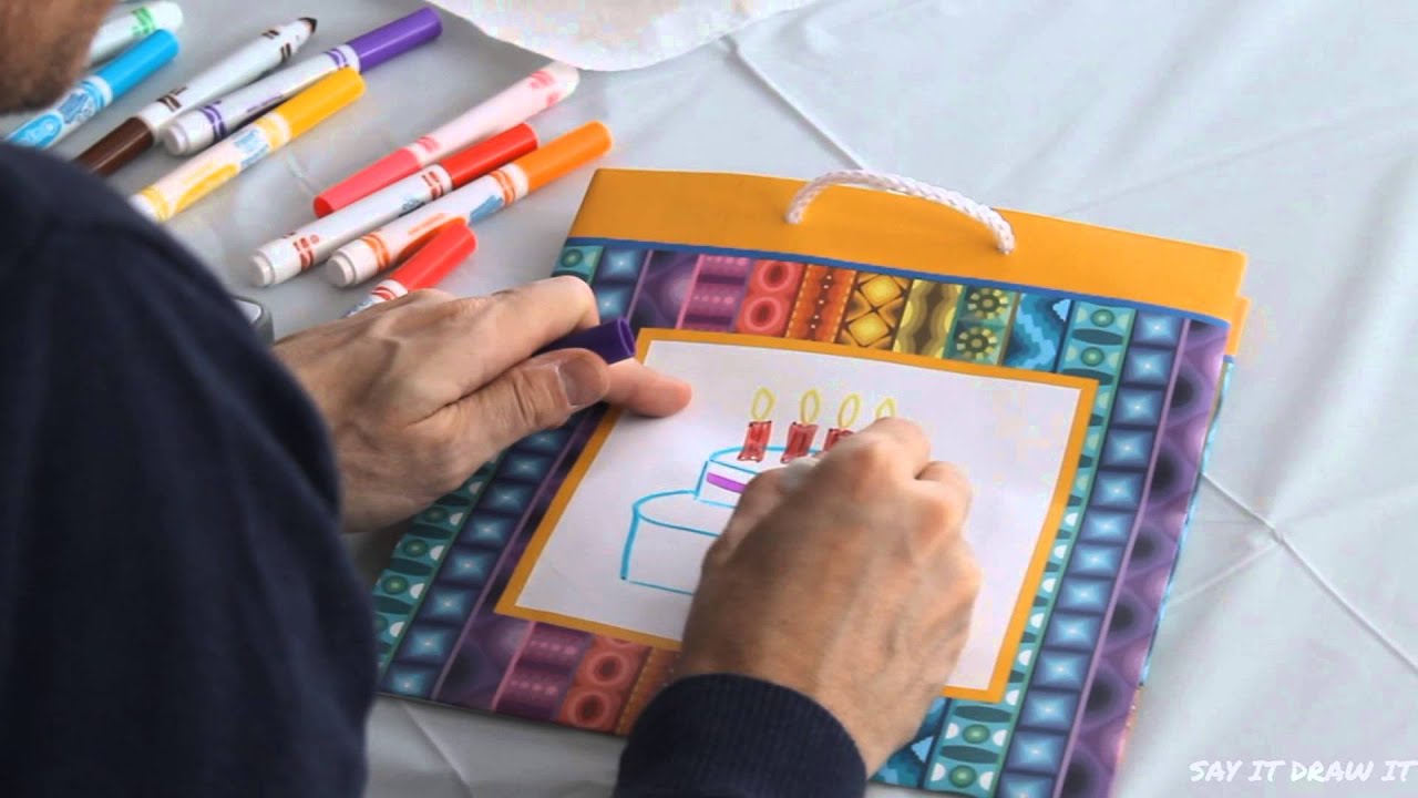 "Say It Draw It" Gift Bag Timelapse - YouTube