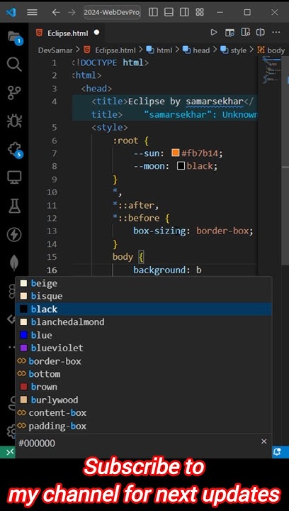 Creating An Eclipse Image Using Only Html And Css Eclipse Webdesign Html Css Youtube