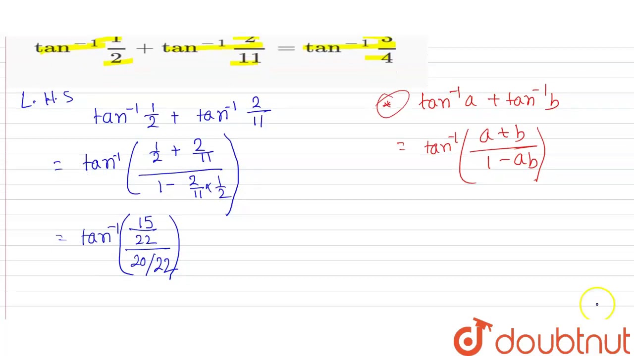 Tan 1 1 2 Tan 1 2 11 Tan 1 3 4 YouTube tan-1-1-2-tan-1-2-11-tan-1-3-4-youtube