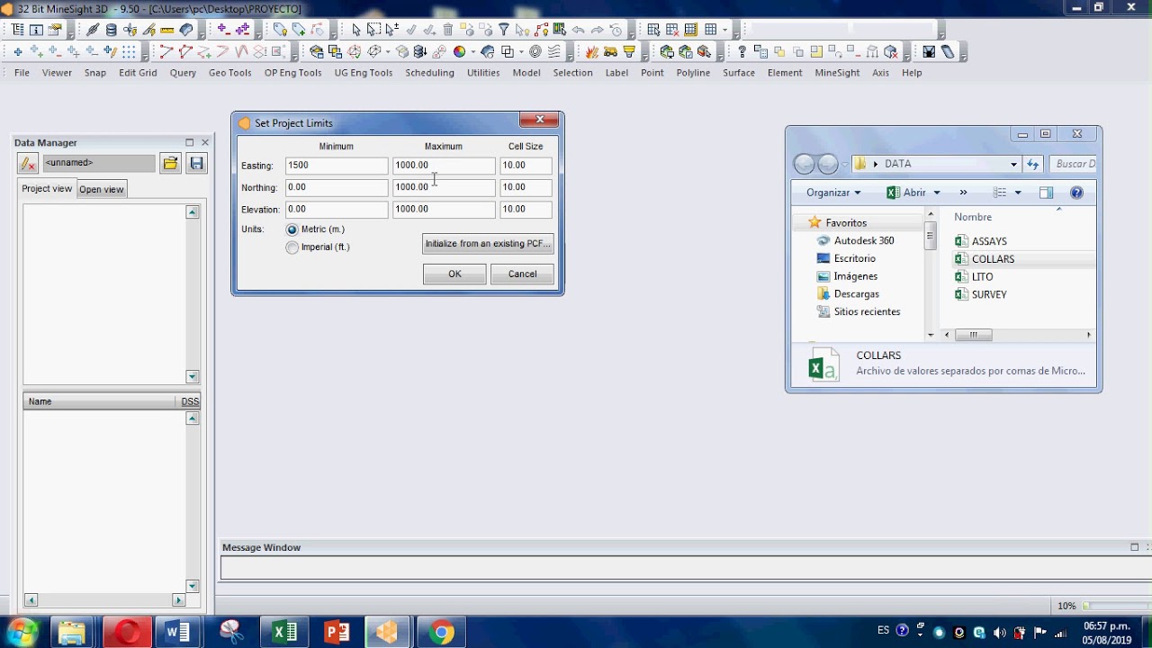 01 INICIACIÓN DE PROYECTO EN MINESIGHT 9.5 - YouTube
