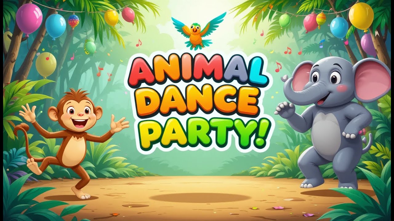 Funny Animal Dance Party! 🐵💃 Kids' Dance Song | Sing & Move with Jungle ...