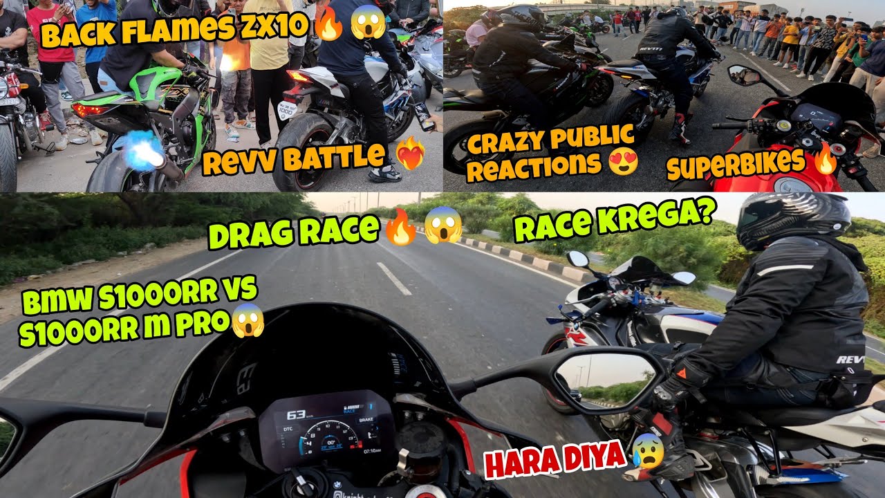 Drag race S1000rr vs S1000rr mpro🔥😱 Revv battle zx10r vs s1000rr🔥☠ ...