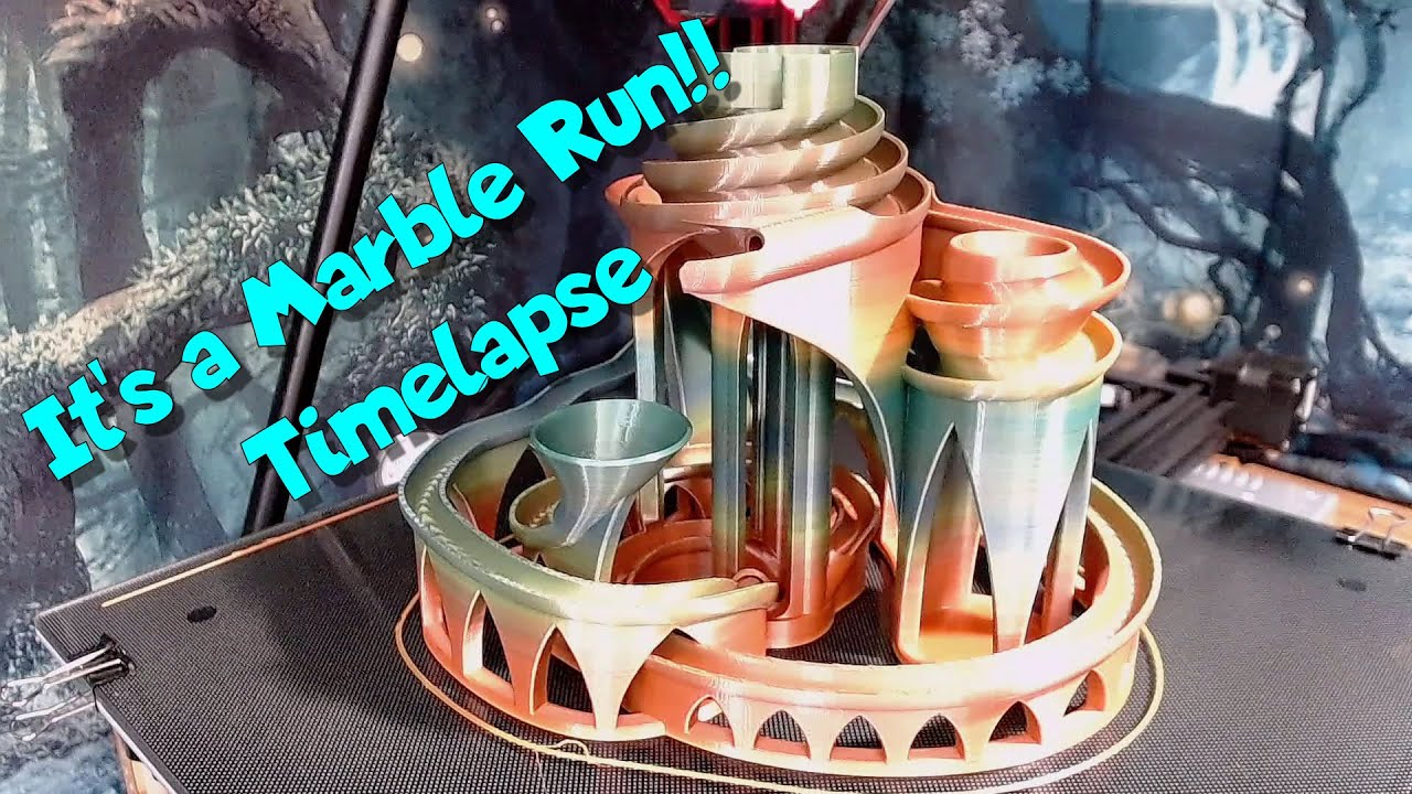 3d Printed Cyclone Marble Run Timlapse - YouTube