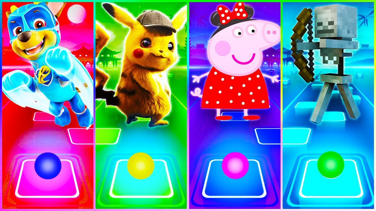 Paw Patrol - Pikachu - Peppa Pig - Minecraft | Tiles Hop EDM Rush ...